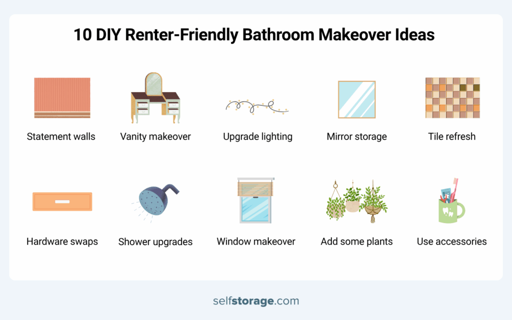 10 Renter-Friendly DIY Bathroom Makeover Ideas