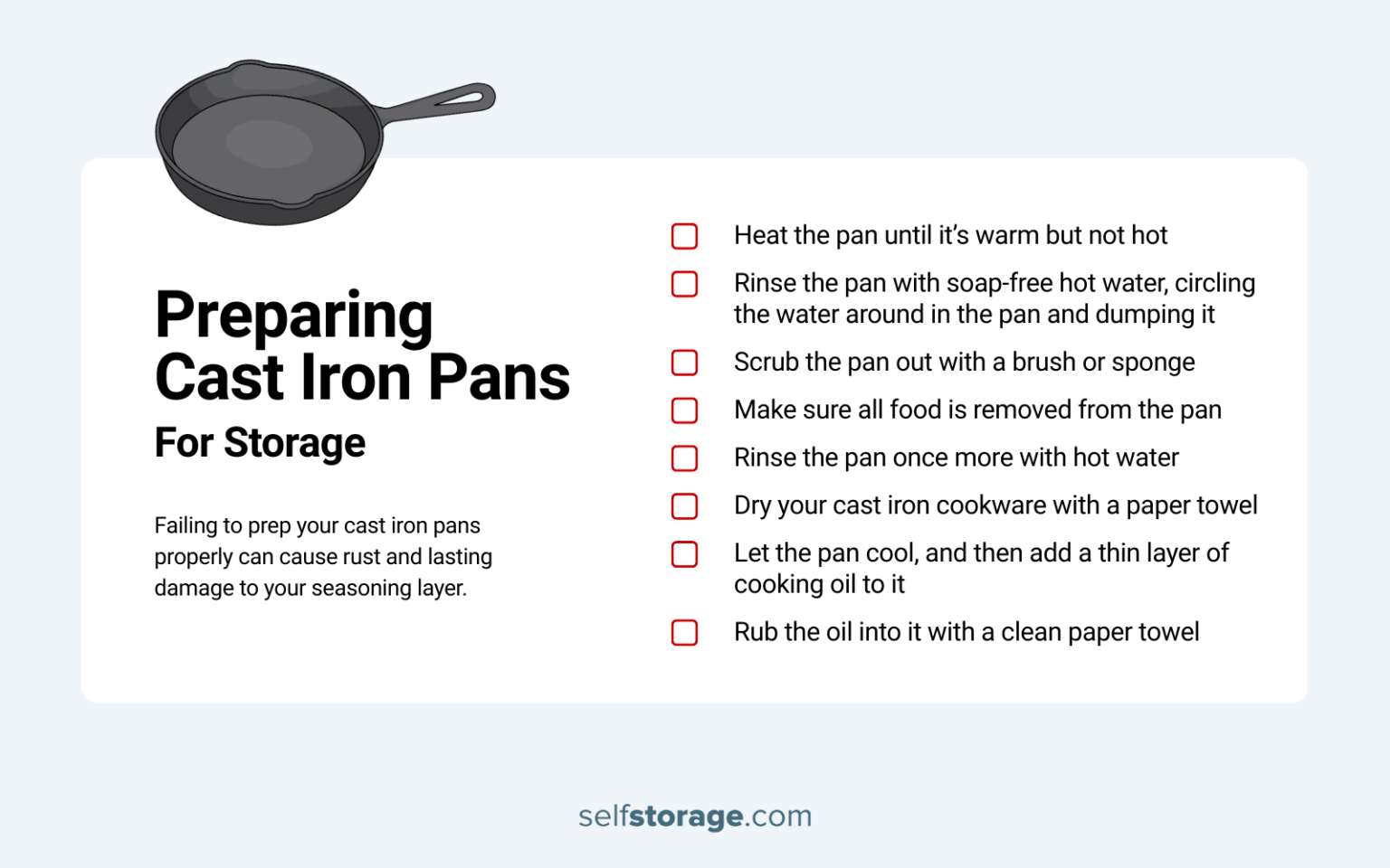 How to Store Cast Iron Pans: Storage & Packing Guide